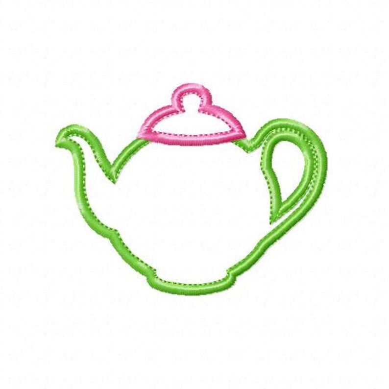 Teapot Machine Embroidery Designs Applique Patterns in 6 Sizes - Etsy