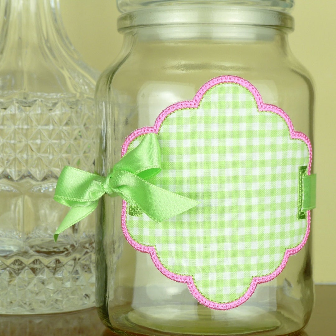 Jar Label in the Hoop Project Machine Embroidery Design Applique ...