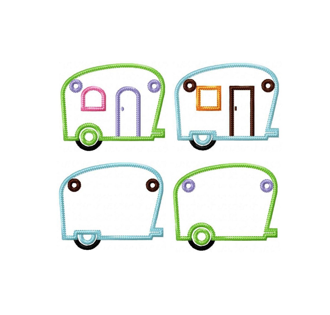 Vintage Camper Banner in the Hoop Project Machine Embroidery Designs ...