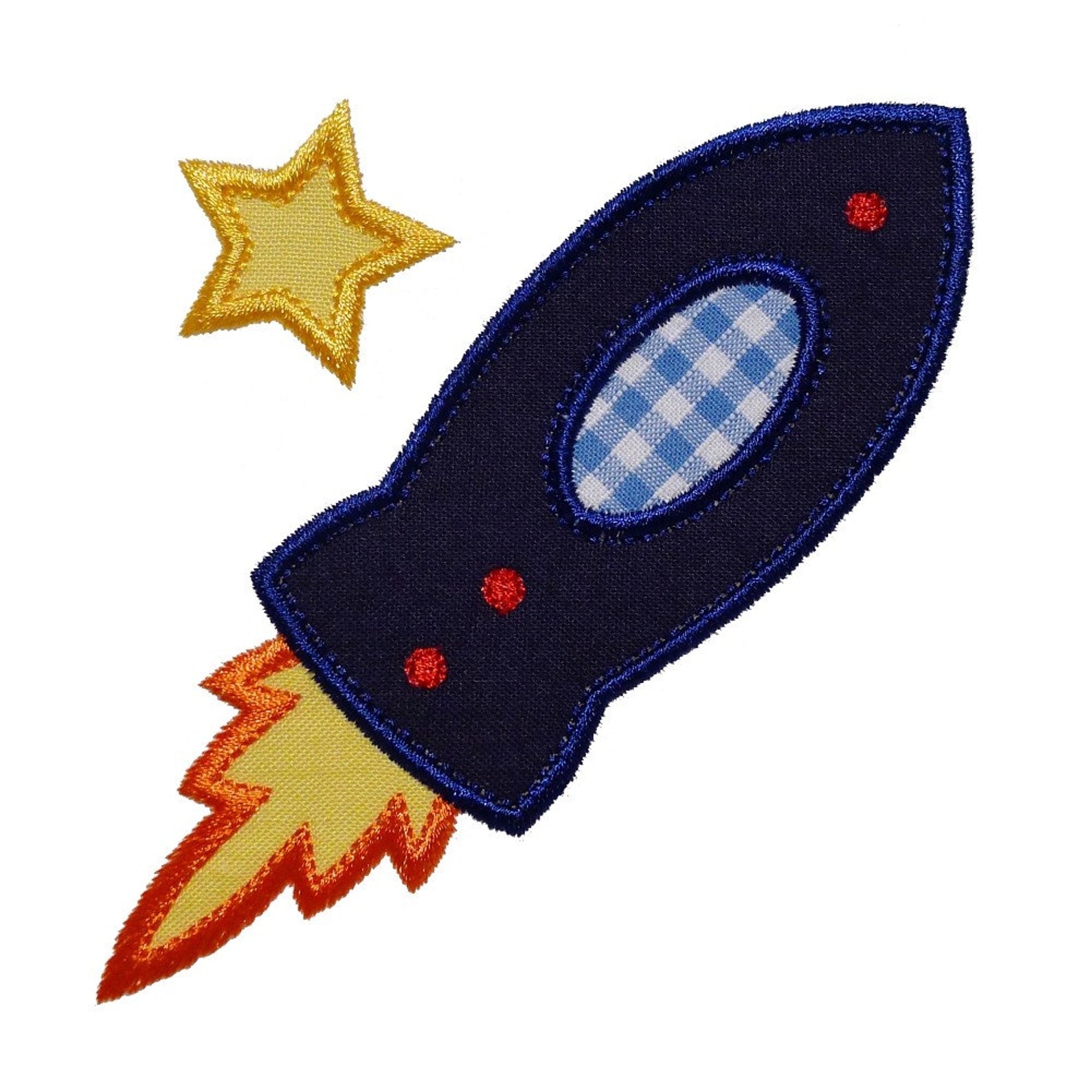 Rocket Ship Machine Embroidery Design Applique Pattern in 3 - Etsy