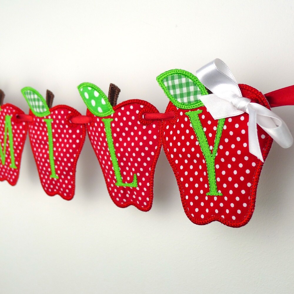 Apple Banner ITH Project Applique Machine Embroidery Design - Etsy