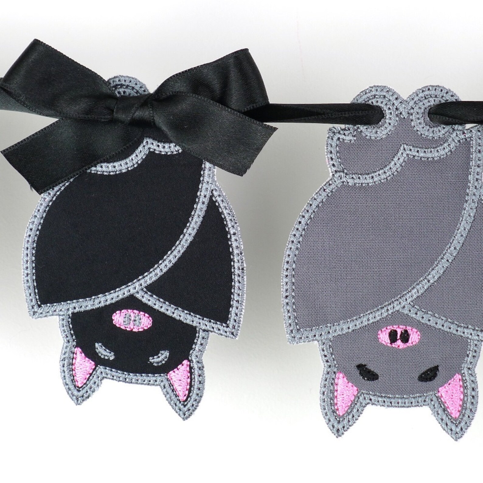 Sleepy Bat Bunting in the Hoop Banner Project Machine Embroidery Design ...