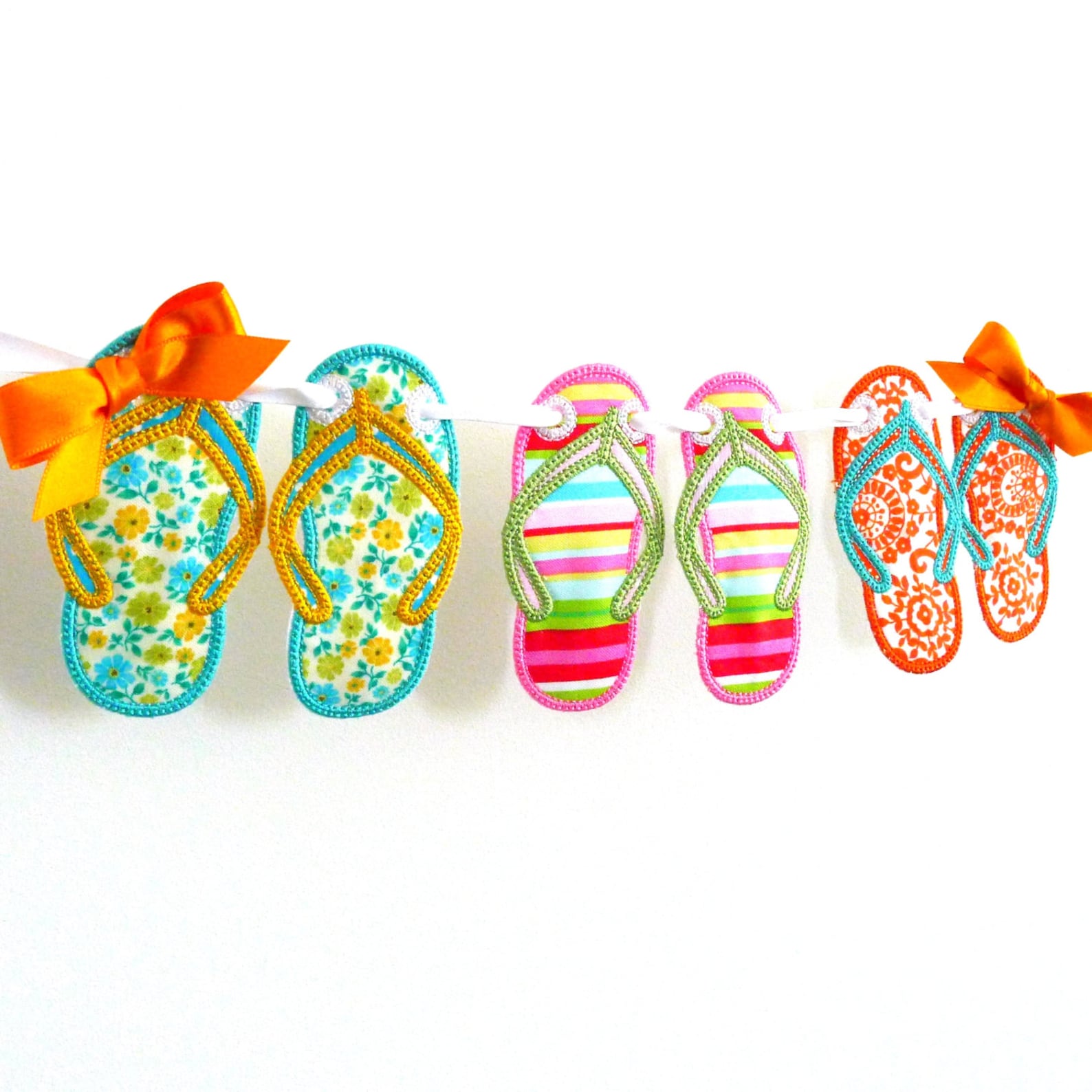 Flip Flop Banner in the Hoop Project Machine Embroidery - Etsy