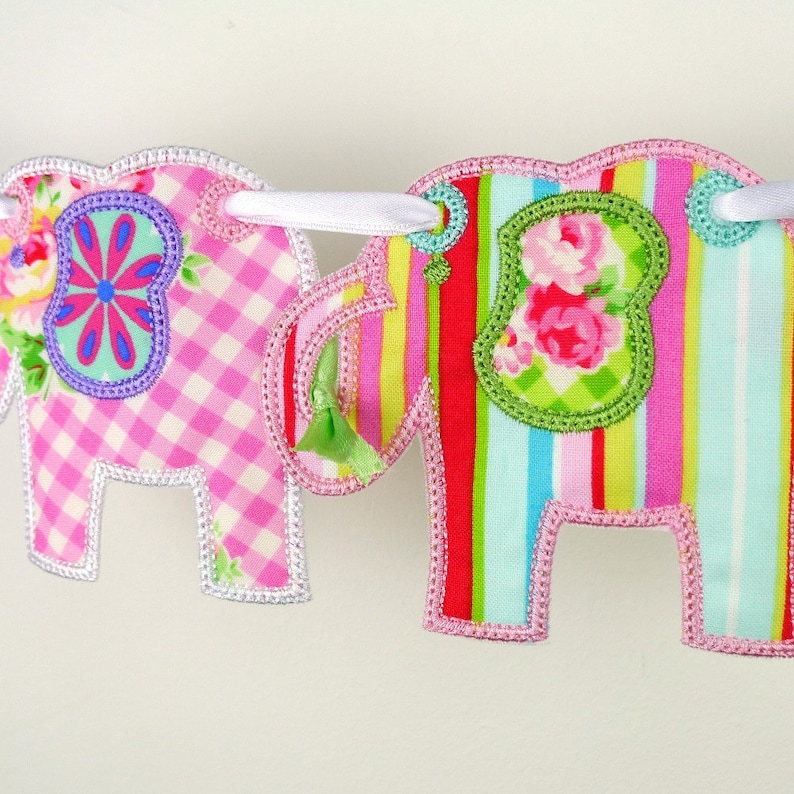 Elephant Banner in the Hoop Banner Project Machine Embroidery - Etsy