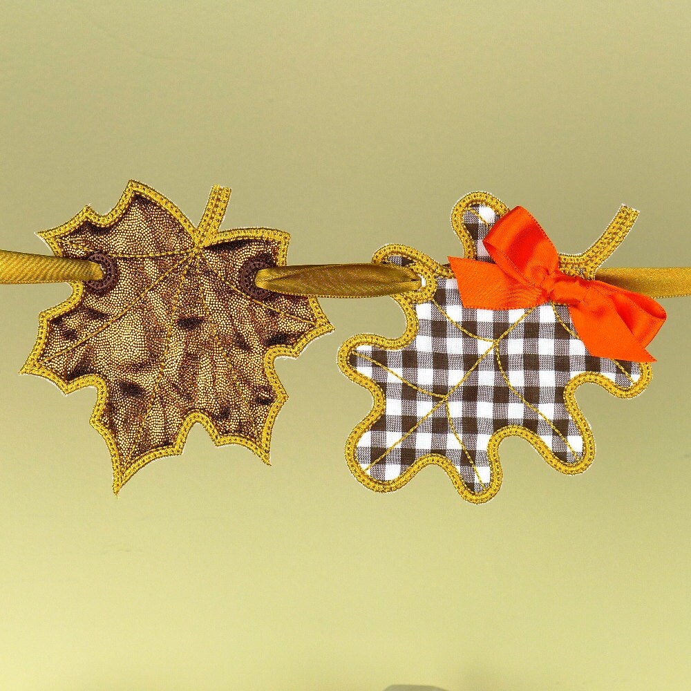 Fall Leaves Banner ITH Project Machine Embroidery Designs - Etsy UK