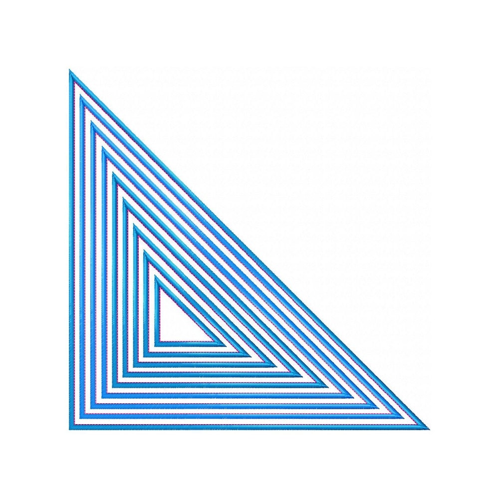 Right-angled Triangle Appliques Machine Embroidery Design Patterns in 9 ...