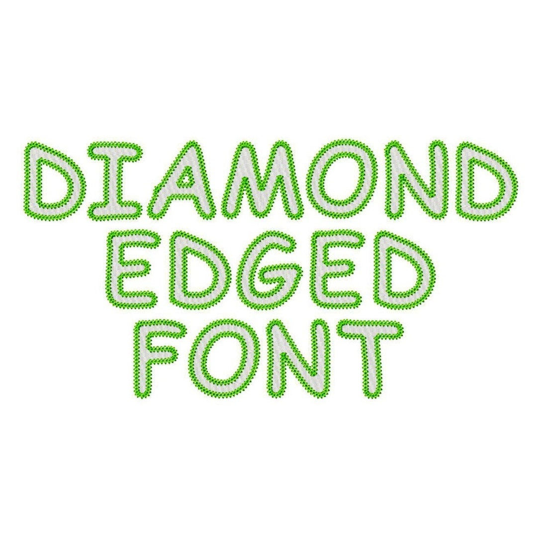 Diamond Edged Font Alphabet and Numbers Machine Embroidery Design ...