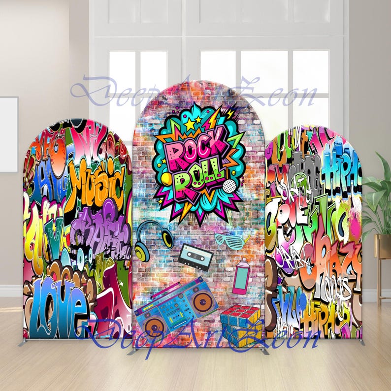 Graffiti Birthday Arch Backdrop Cover: 80's 90's Hip Hop Party - Etsy
