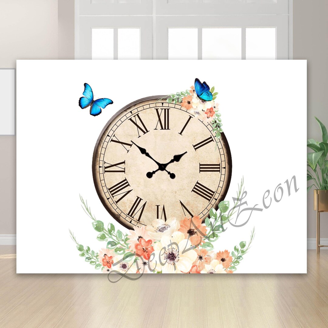 Once Upon A Time Backdrop：clock Wildflower Background - Etsy