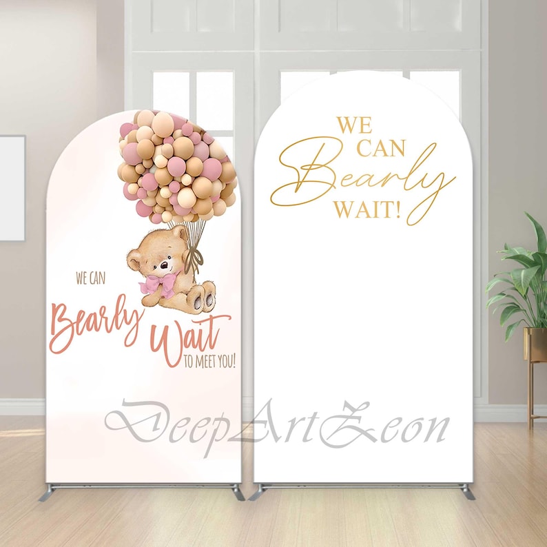 Boho Bear Baby Shower Arch Backdrop Cover: We Can Bearly Wait - Etsy