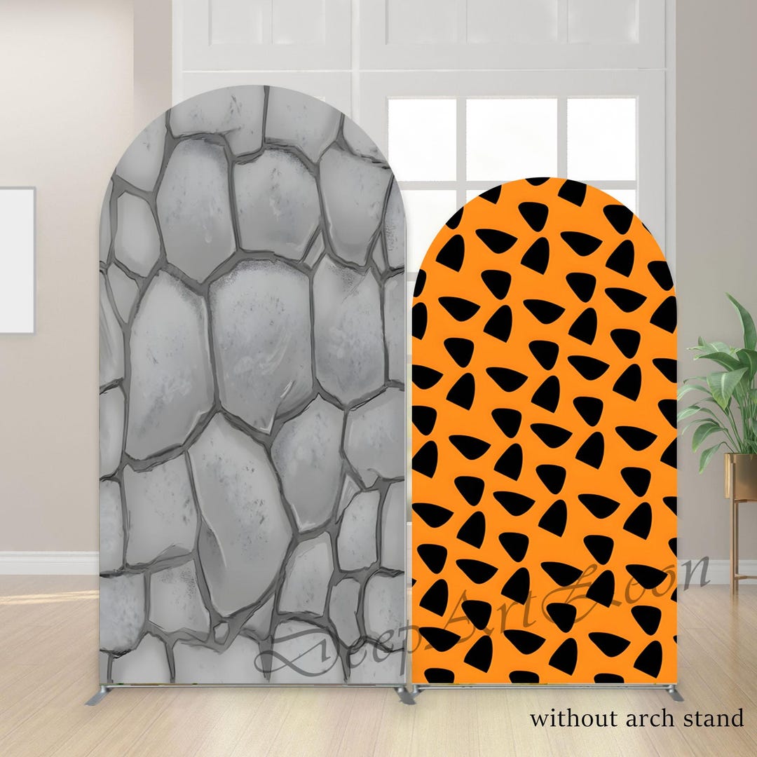 Original Stone Arch Cover Backdrop: Orange Irregular Pattern Birthday ...