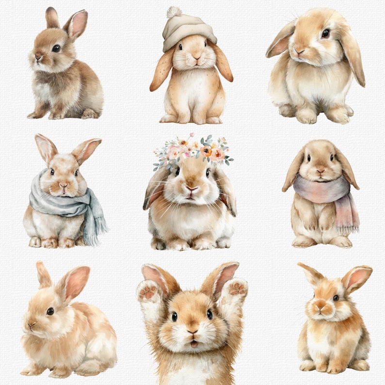 Cute Bunny Clipart | Boho Bunny, Rabbit Baby Shower, Coquette Nursery ...