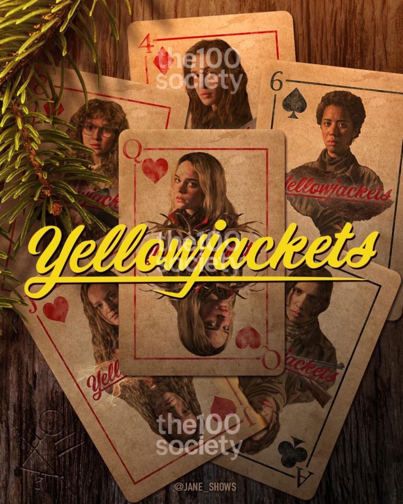 Yellowjackets Playing Card Collage Digital Fan Poster Featuring ...