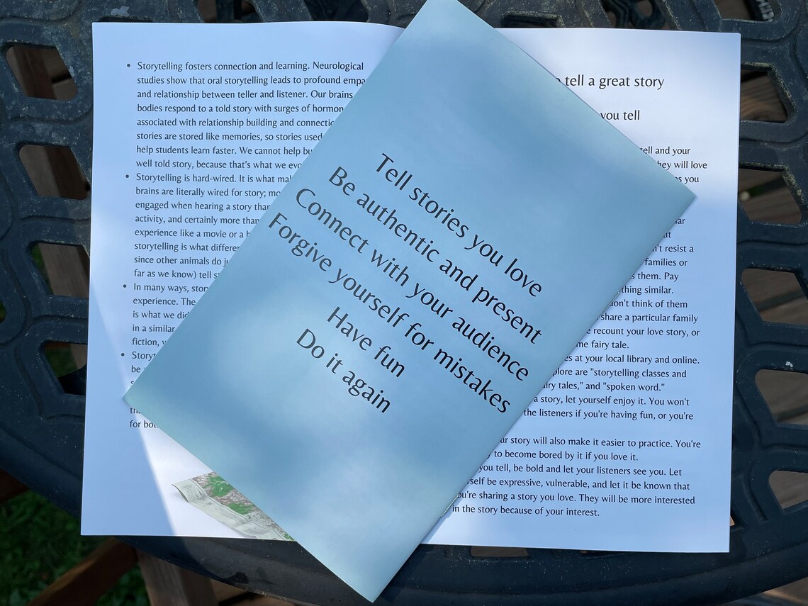 How to Tell a GREAT Story Booklet: a Storytelling Handbook - Etsy