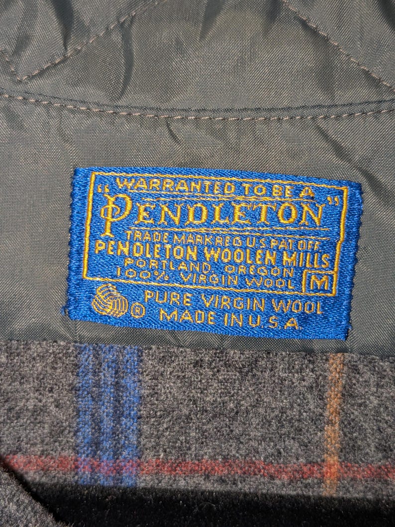 Vintage Pendleton Pure Virgin Wool Plaid Shirt Made in USA Gray Multi ...