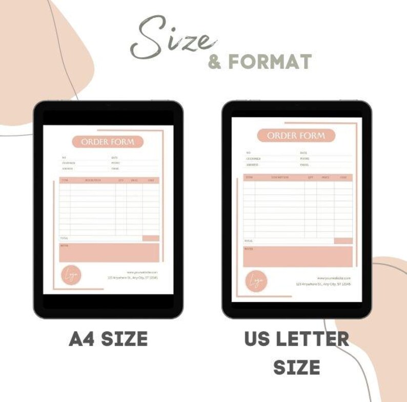 Minimalist Order Form Template | Printable & Canva Editable | Pink ...