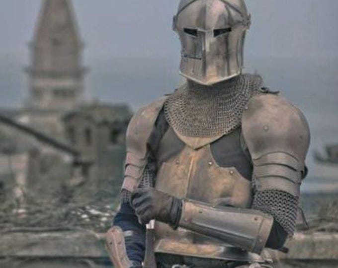 Medieval Barbuta Knight Armor With Visor - Full Mild Steel LARP Cosplay ...