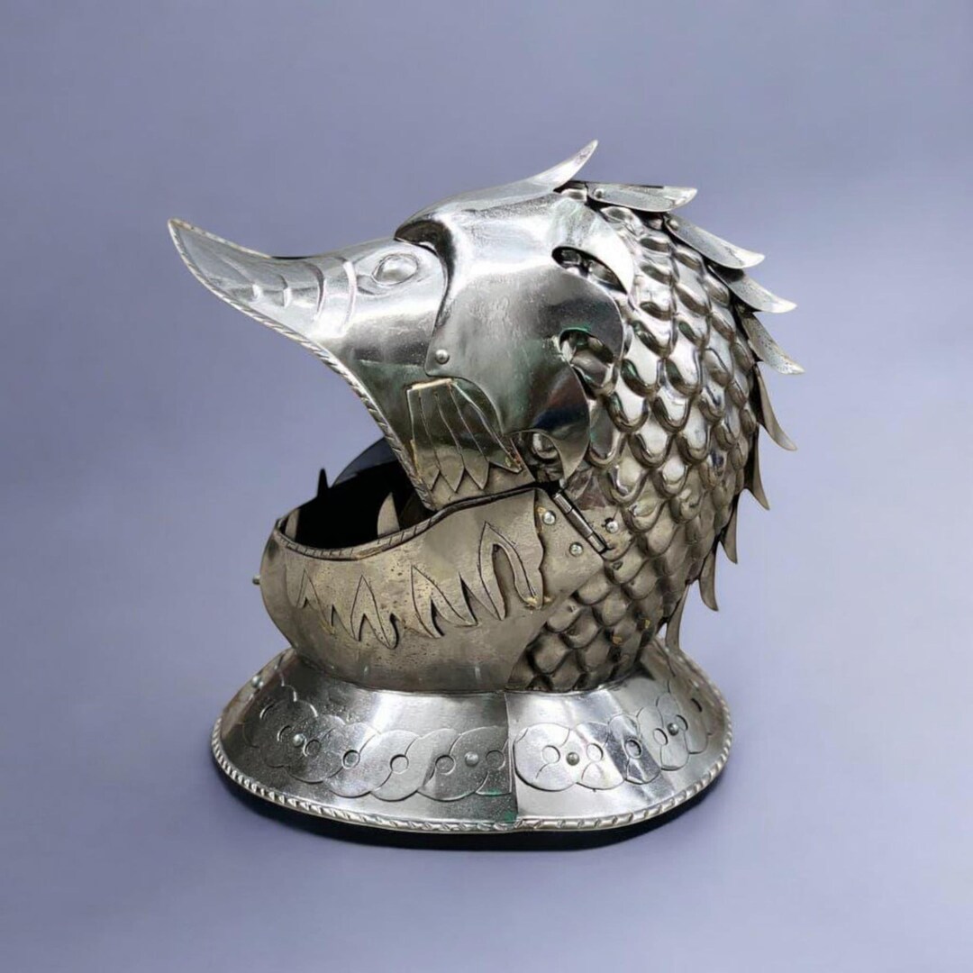 Medieval Dragon Face Helmet - Knight Fantasy Steel Helmet for Cosplay ...