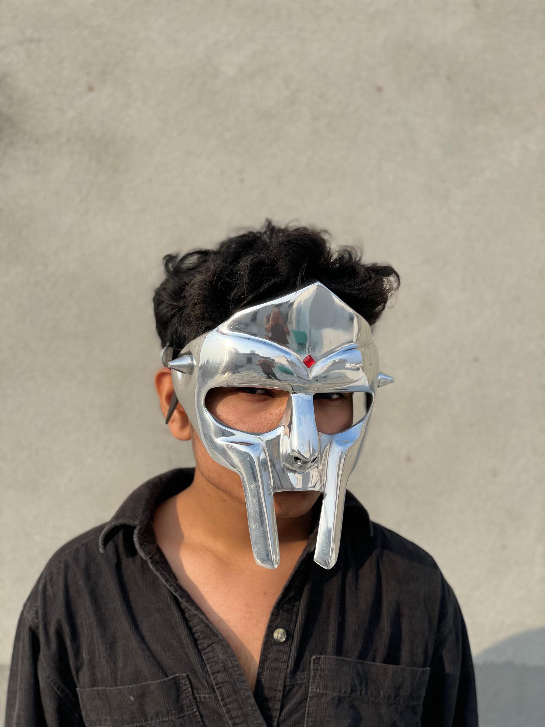 RIP MF DOOM Mask Hand-forged Steel Face Armor Medieval Style Metal Mask ...