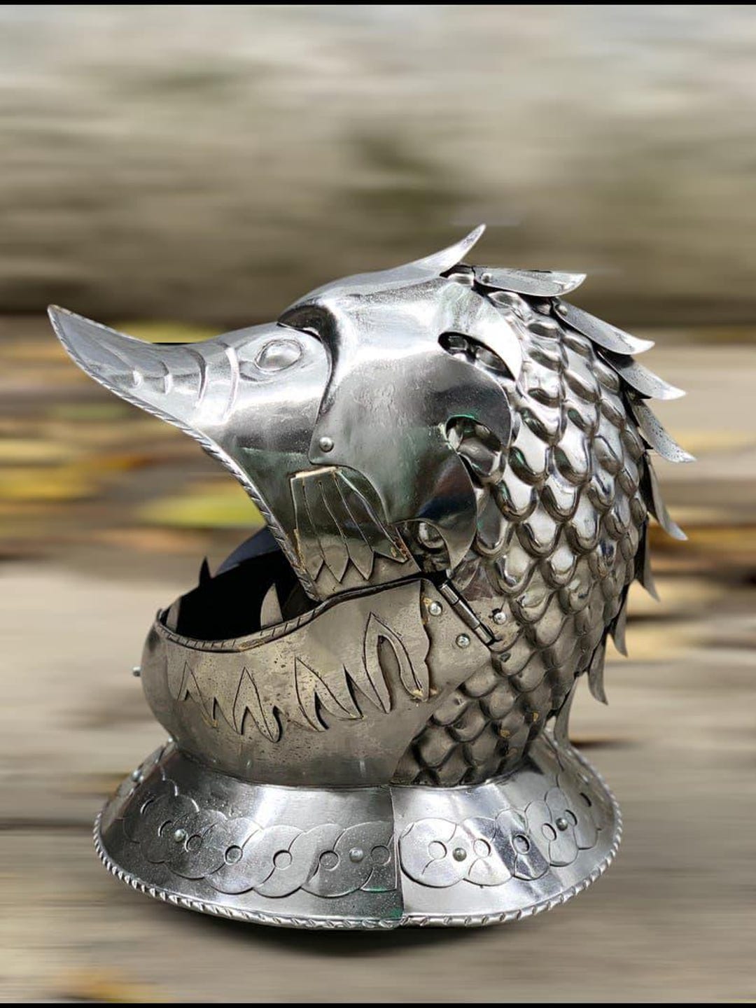 Medieval Dragon Face Helmet - Knight Fantasy Steel Helmet - Unique ...