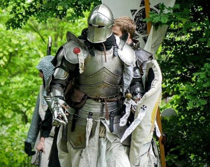 Medieval Full Barbuta Knight Armor With Visor - Full Mild Steel LARP ...