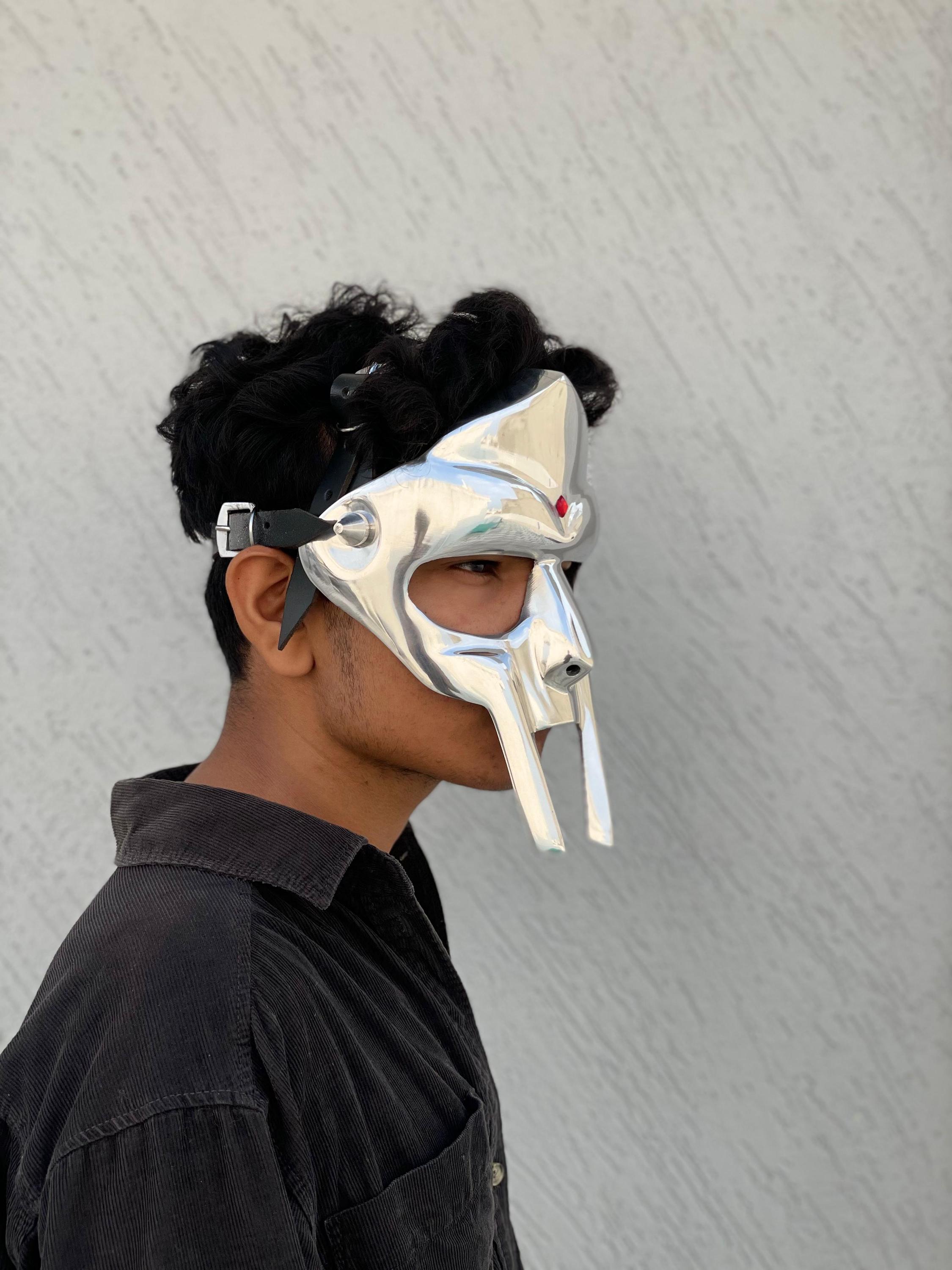 RIP MF DOOM Mask Hand-forged Steel Face Armor Medieval Style Metal Mask ...