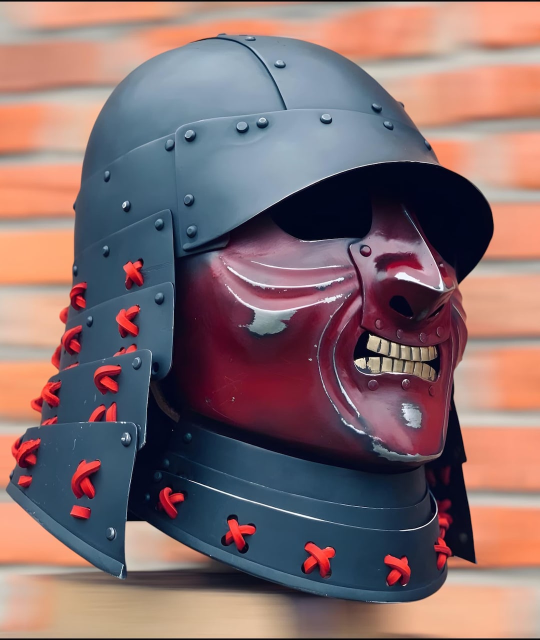 Medieval Samurai Armor Helmet - Authentic Knight Steel Face Mask ...