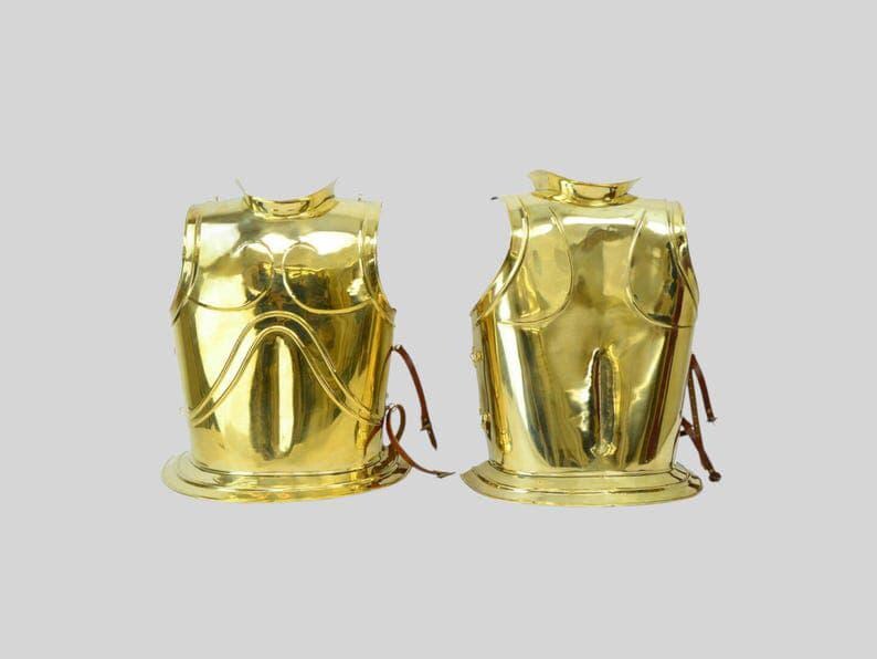 Medieval Greek Bell Muscle Armor - 18 Gauge Brass Muscle Cuirass ...