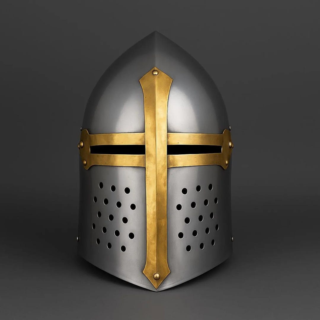 Medieval Crusader Sugar Loaf Helmet | 16 Gauge Knight | Knight Great ...