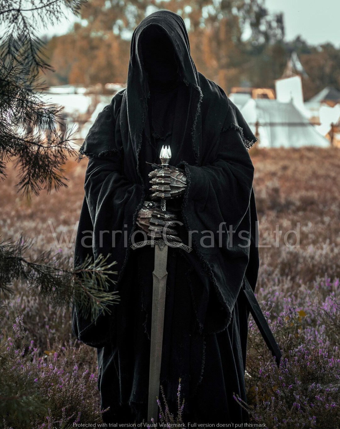 Fantasy Ring Wraith Costume Nazgul Full Costume/grim Reaper Long Cape ...