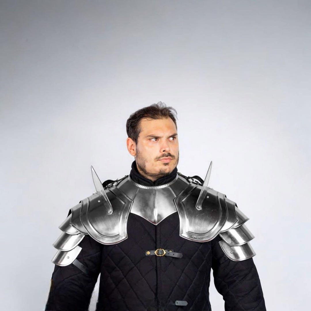 Medieval Knight Pauldrons – 18 Gauge Steel Shoulder Armor – Gothic ...