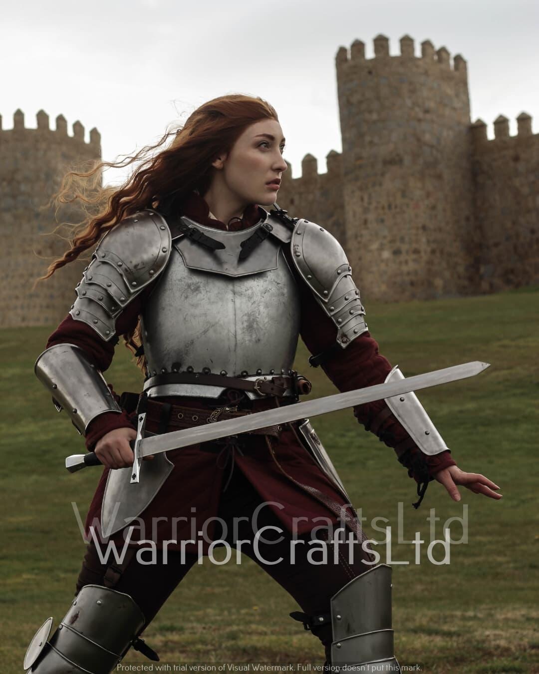 Medieval Lady Knight Armor Suit Handmade Steel Gothic Warrior LARP ...