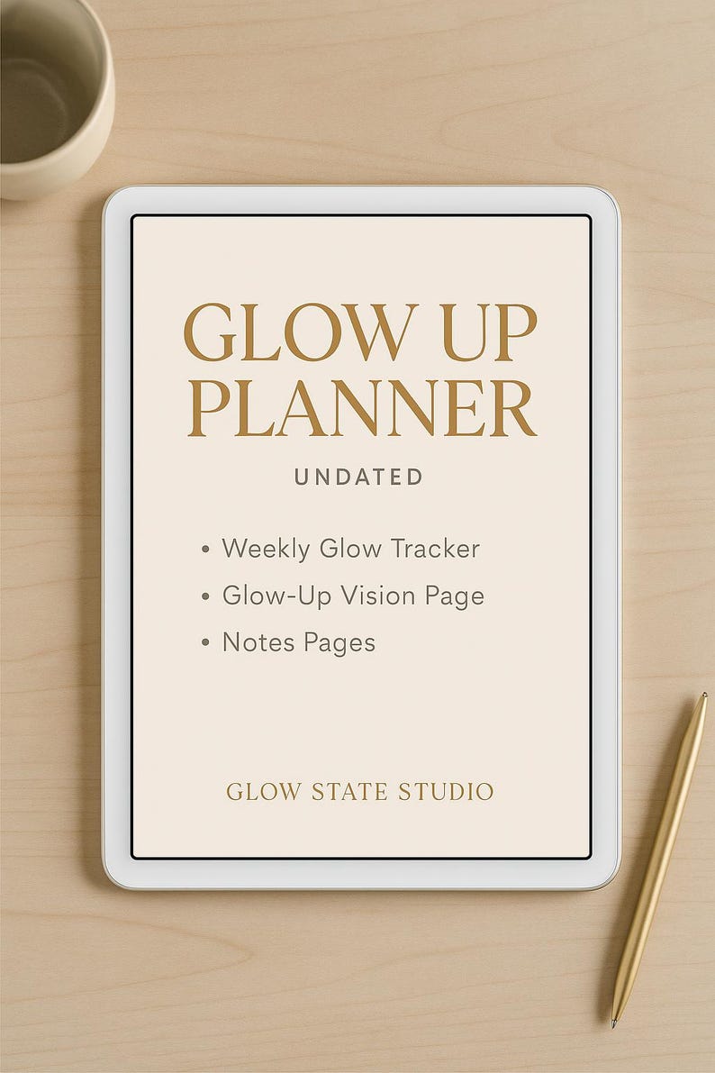 Glow-up Planner | Printable & Digital Self-care Journal (undated) - Etsy