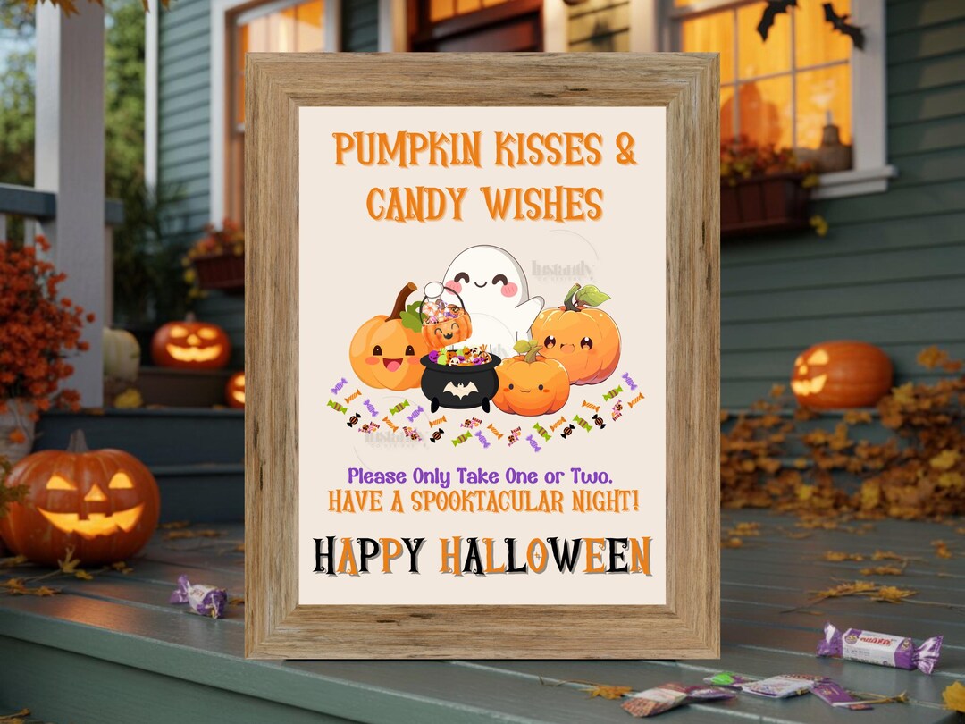 Halloween Candy Sign, Please Take One or Two Candy Sign, Printable ...