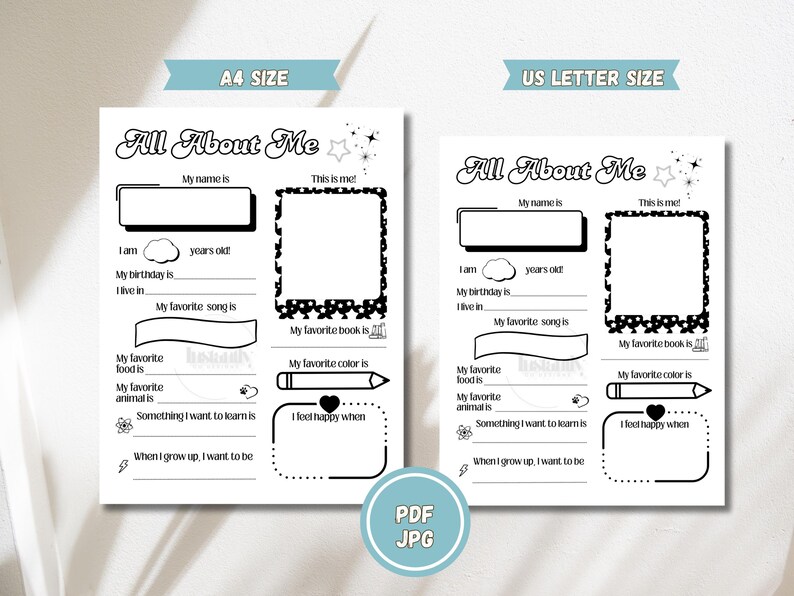 Kids All About Me Printable Worksheet, Get to Know Me Homeschool ...