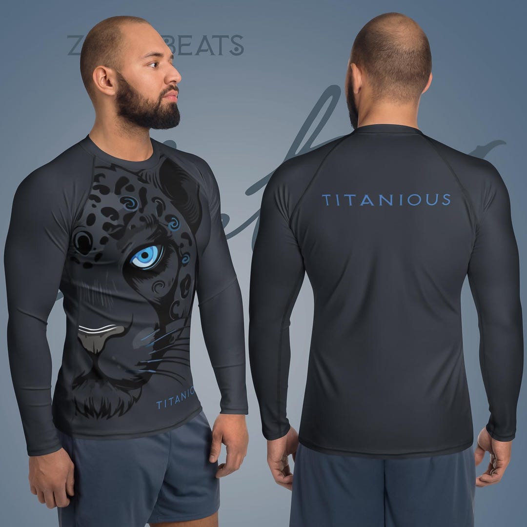 Titanious Black Jag Men's Rash Guard - Etsy