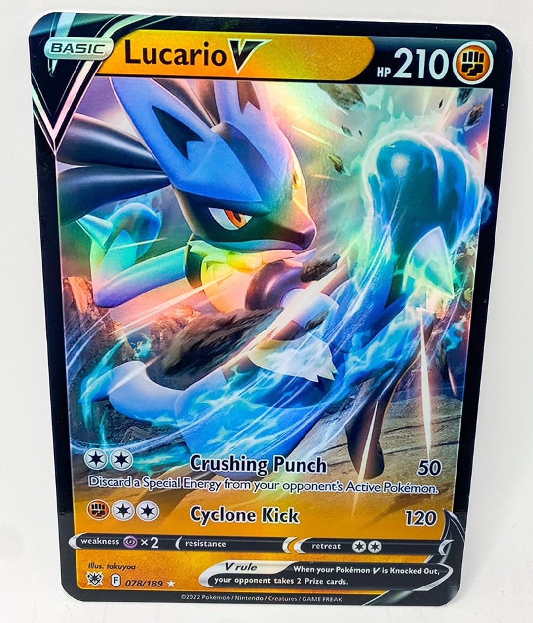 Giant Lucario Metal Holo Pokémon Card, Pokémon Holographic Card ...