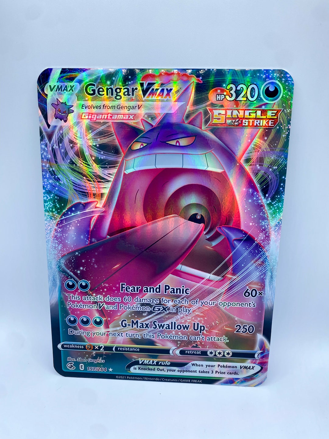 Giant Gengar Gigantamax Metal Holo Pokemon Cards Kids Playing - Etsy
