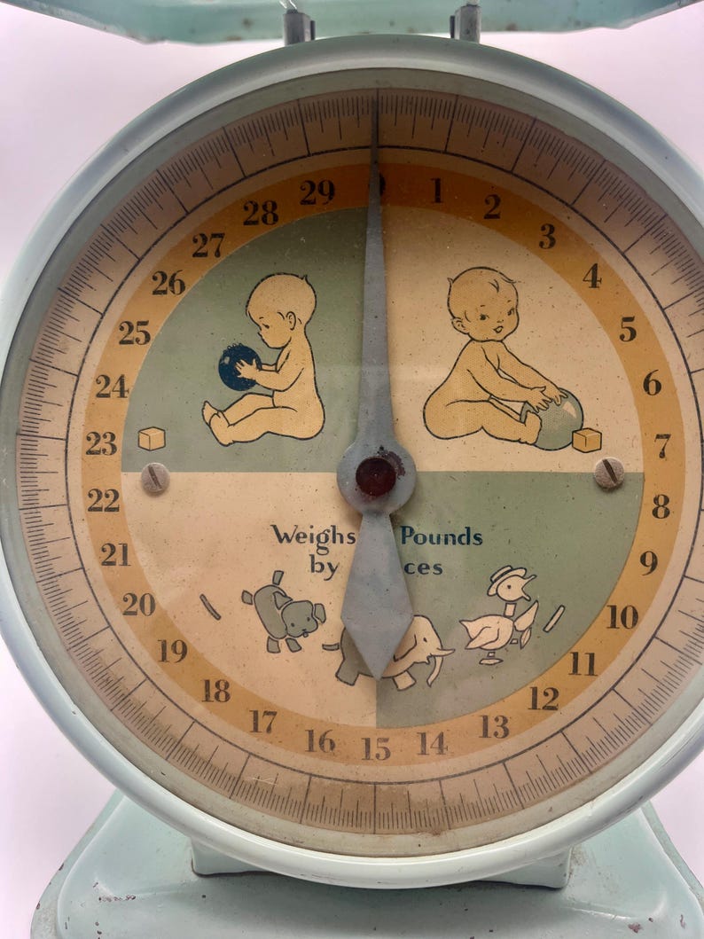 Vintage Nursery Baby Blue Scale With Weight Capacity of 30 Lbs. - Etsy