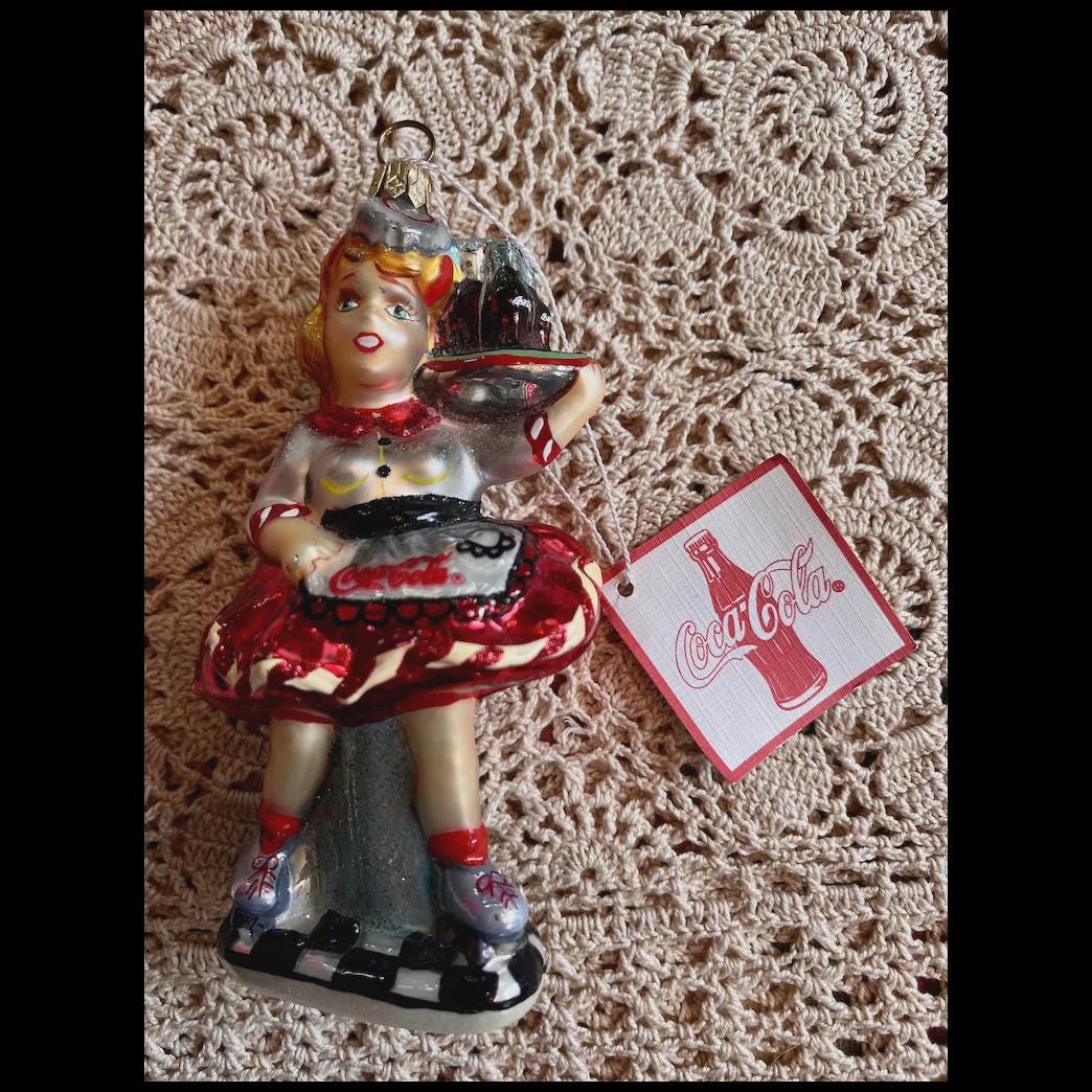 Vintage Coca-cola Waitress Christmas Ornament 1998 Blown Glass ...