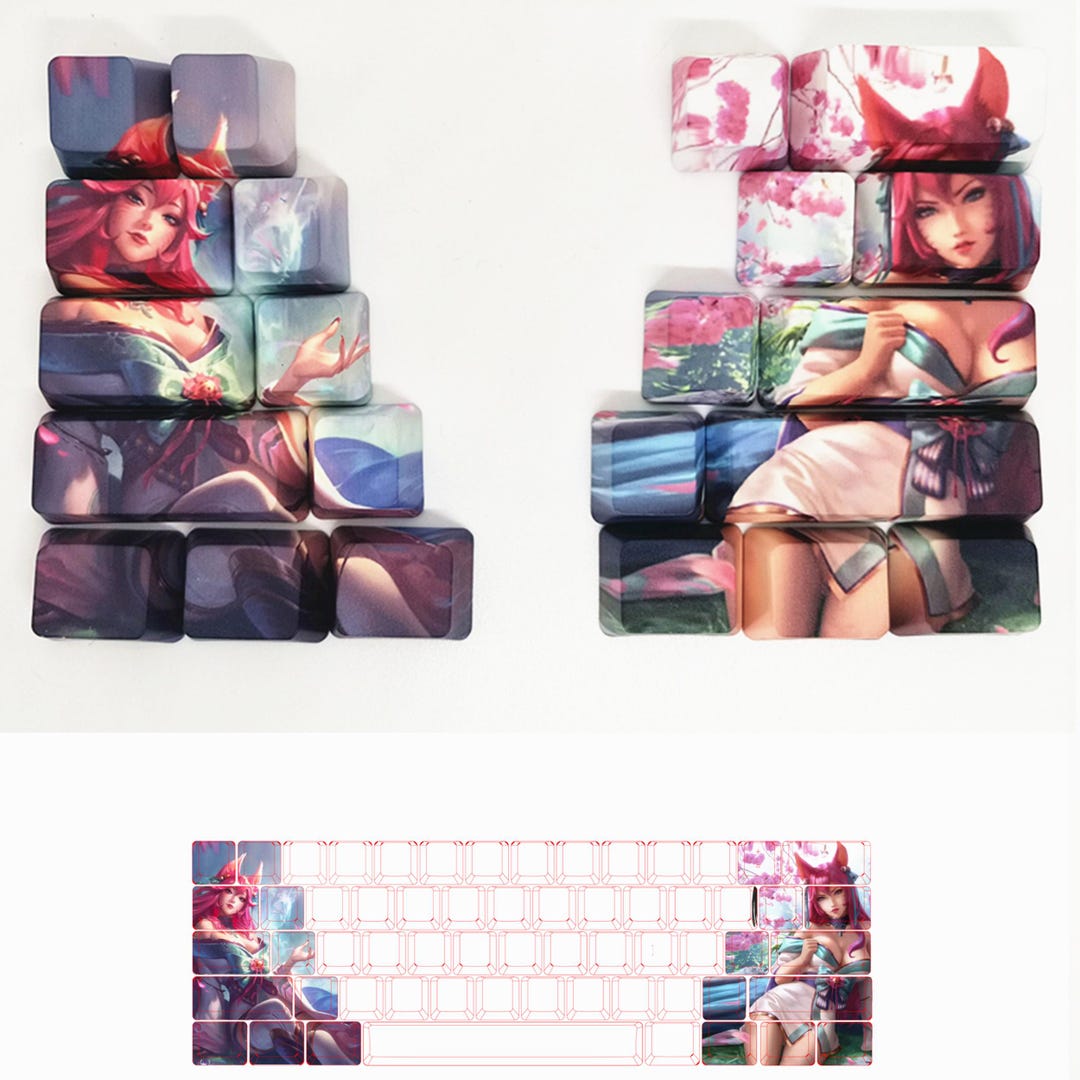 Ahri Keycaps Lol,league of Legends Champions Keycap Set,22 Keys Anime ...