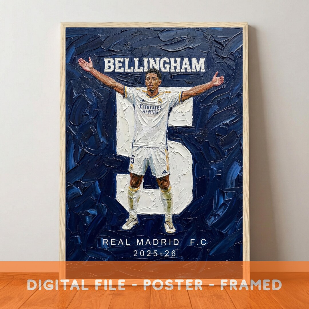 Bellingham: Football Posters, Football Prints, Impasto Painting Effect ...