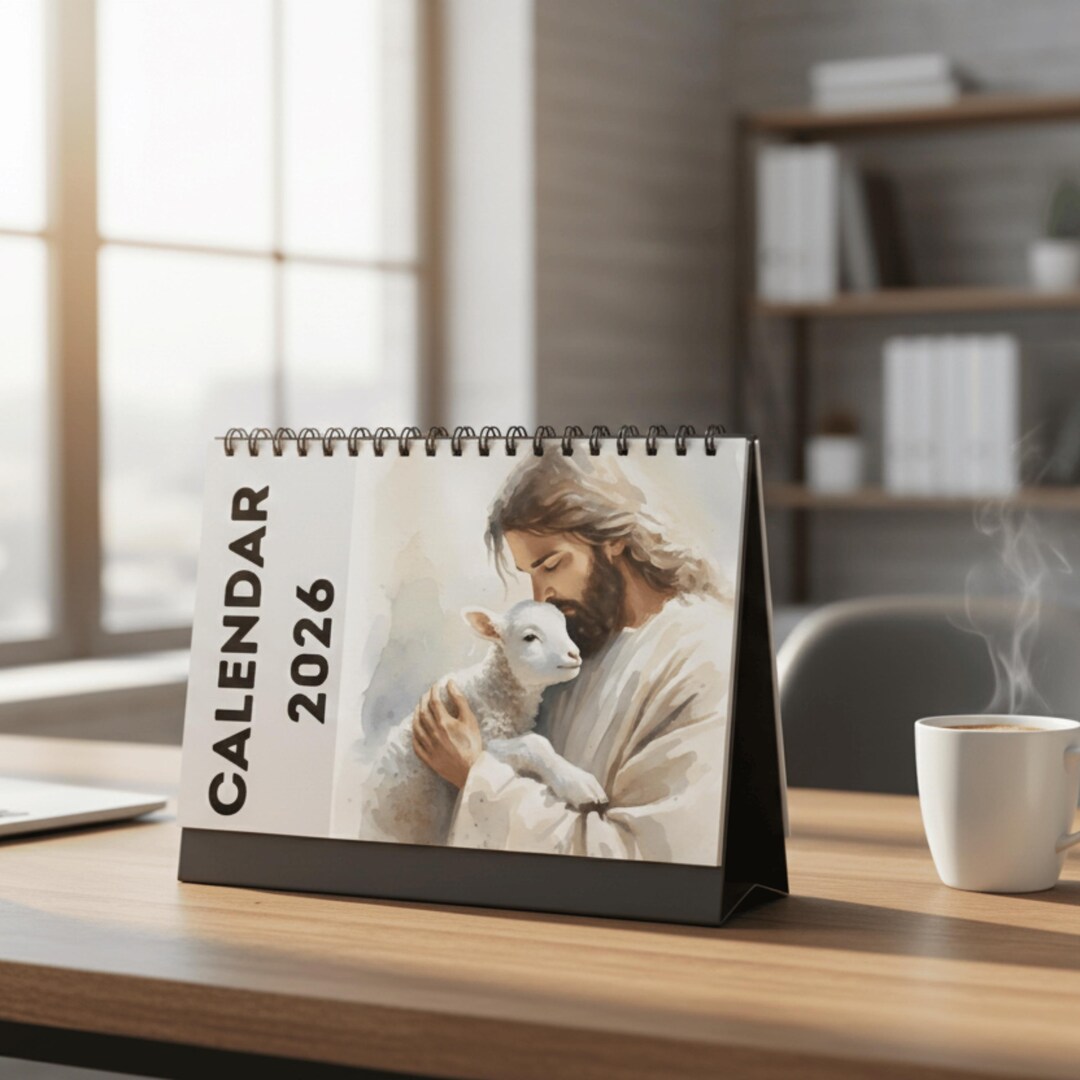 2026 Jesus Christ Digital Calendar, Watercolor Christian Monthly ...