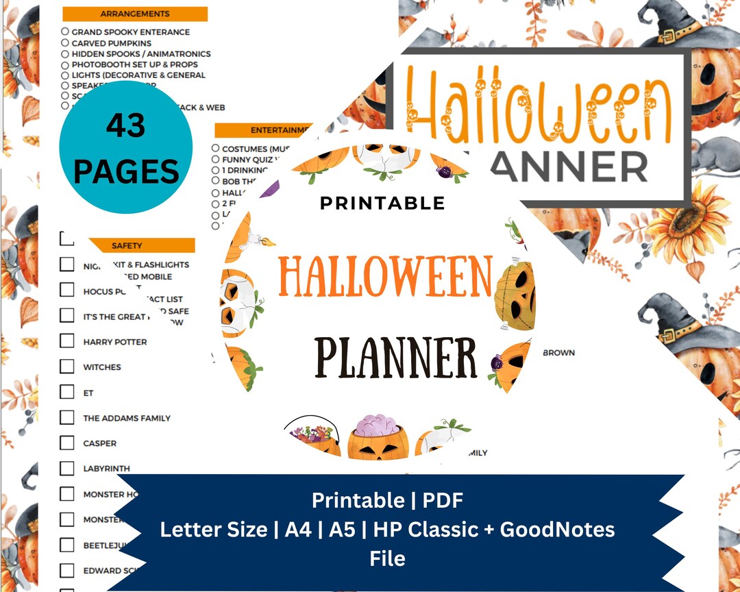 Halloween Party Planner Printable | Spooky Event Organizer PDF ...
