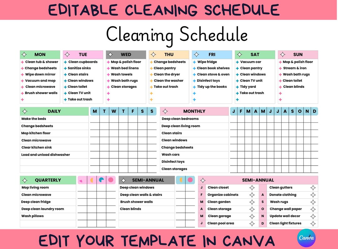 EDITABLE CLEANING PLANNER - Etsy