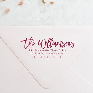 Calligraphy Return Address Stamp, Return Address Self Inking Stamp ...