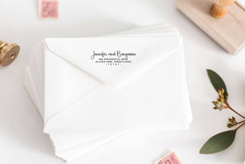 Return Address Stamp Calligraphy Address Stamp Personalized - Etsy