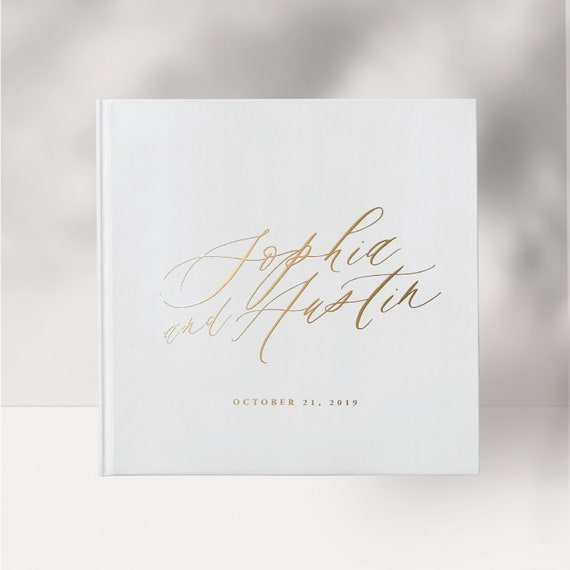 Goil Foil Wedding Guest Book Custom Wedding Guestbook | Etsy