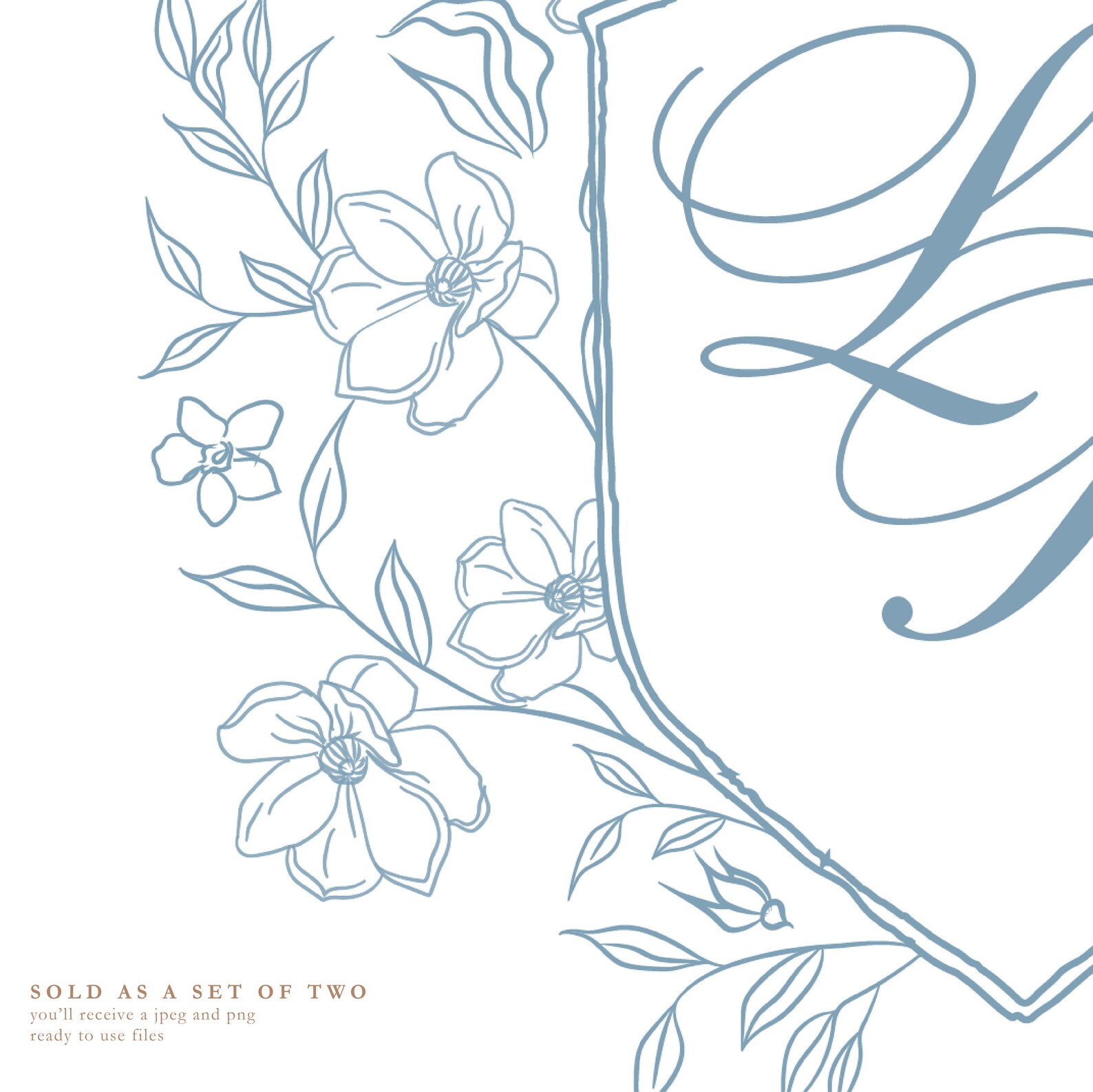 Blue and White Wedding Crest Monogram Crest Floral Wedding - Etsy