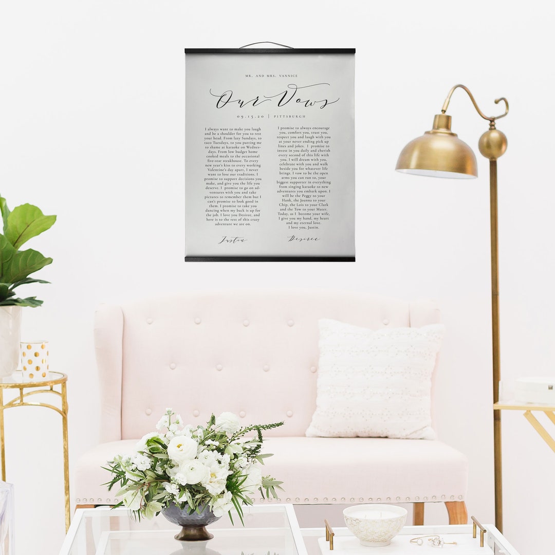 Custom Vows Canvas Sign YOUR VOWS Custom Vow Canvas Wood Sign Wedding ...
